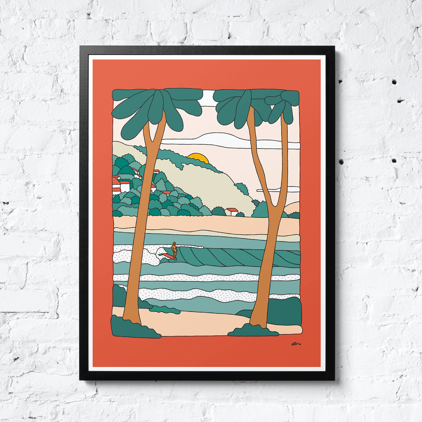 Jungle Tide - Tropical Surf Art Print by Alimo