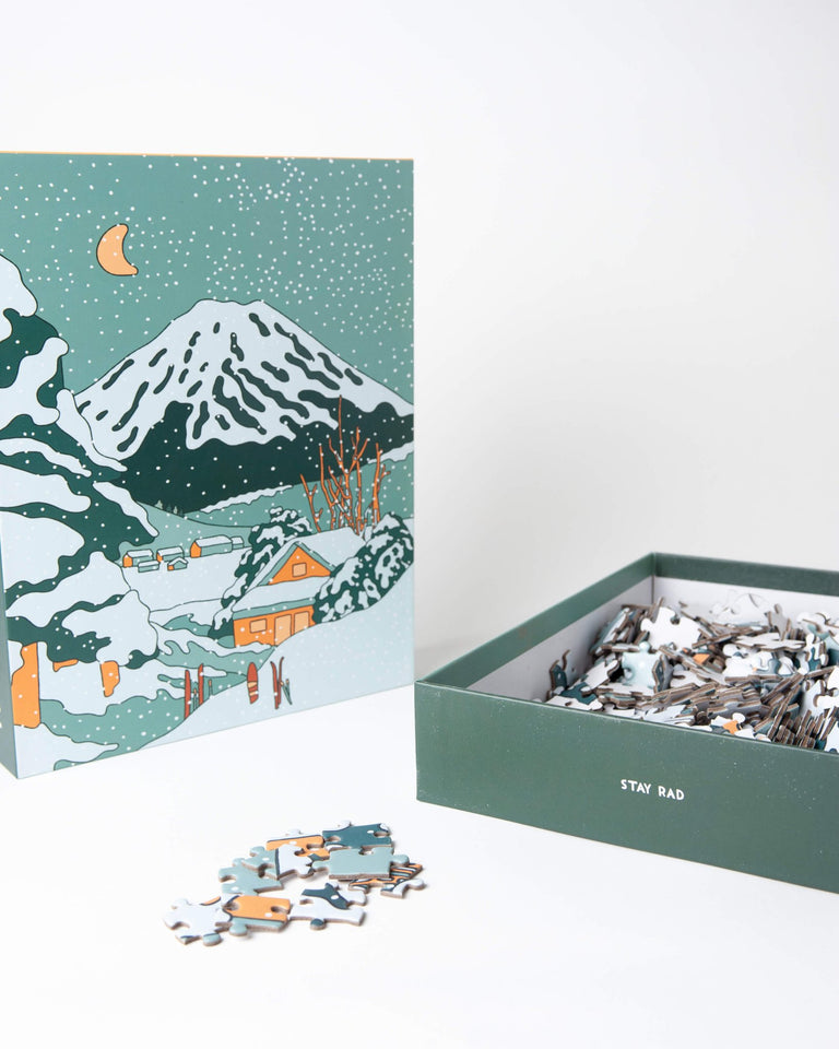 Snowboarding Puzzle by Alimo | 500-Piece Winter Art Jigsaw